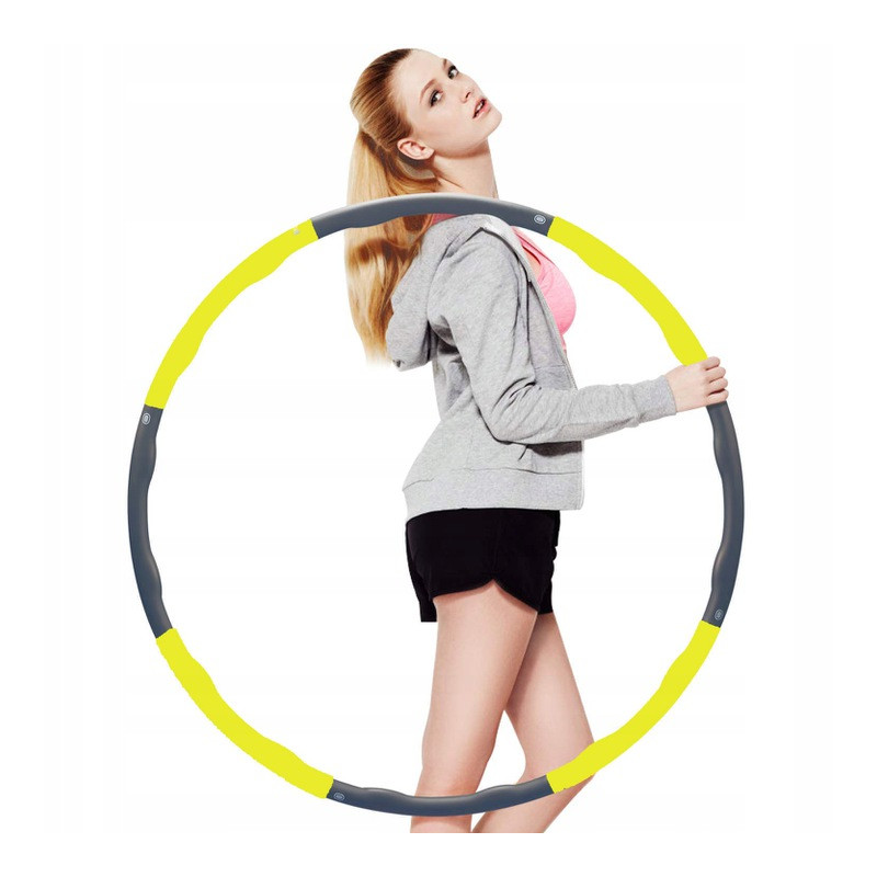 Hula Hop obruč 83 cm SPRINGOS MASSAGE žluto-šedá - Springos.cz