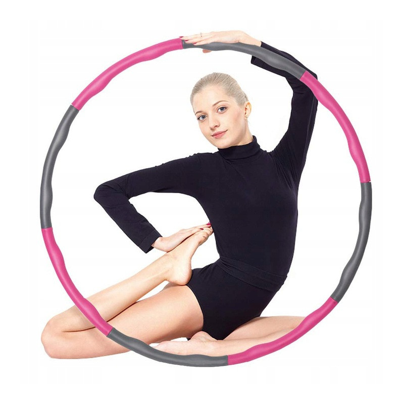 Hula Hop obruč 83 cm SPRINGOS MASSAGE růžovo-šedá - Springos.cz